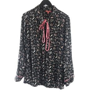 Modcloth | Tops | Modcloth Music Note Print Button Down Blouse Top ...